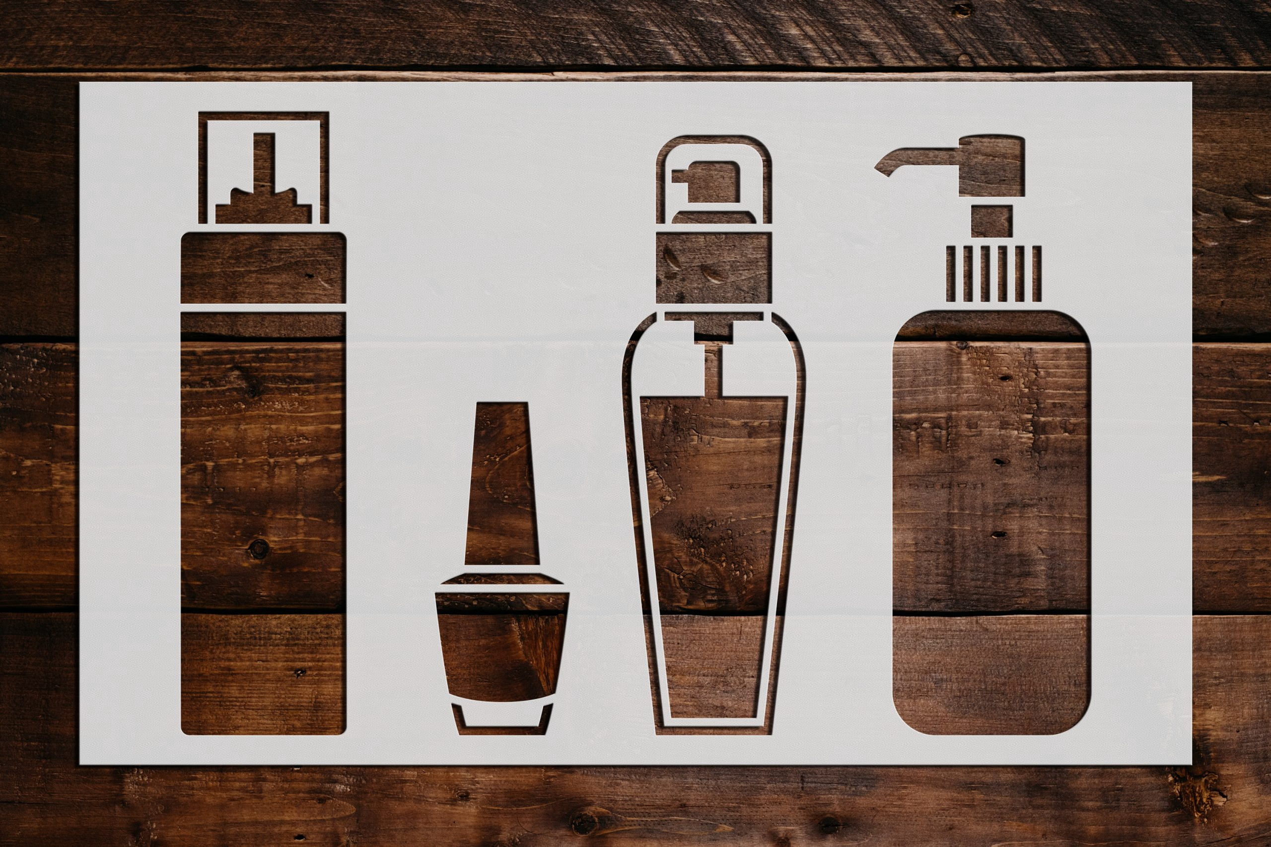 Bathroom Containers Stencil - Art and Wall Stencil (18"x12") - Walmart.com