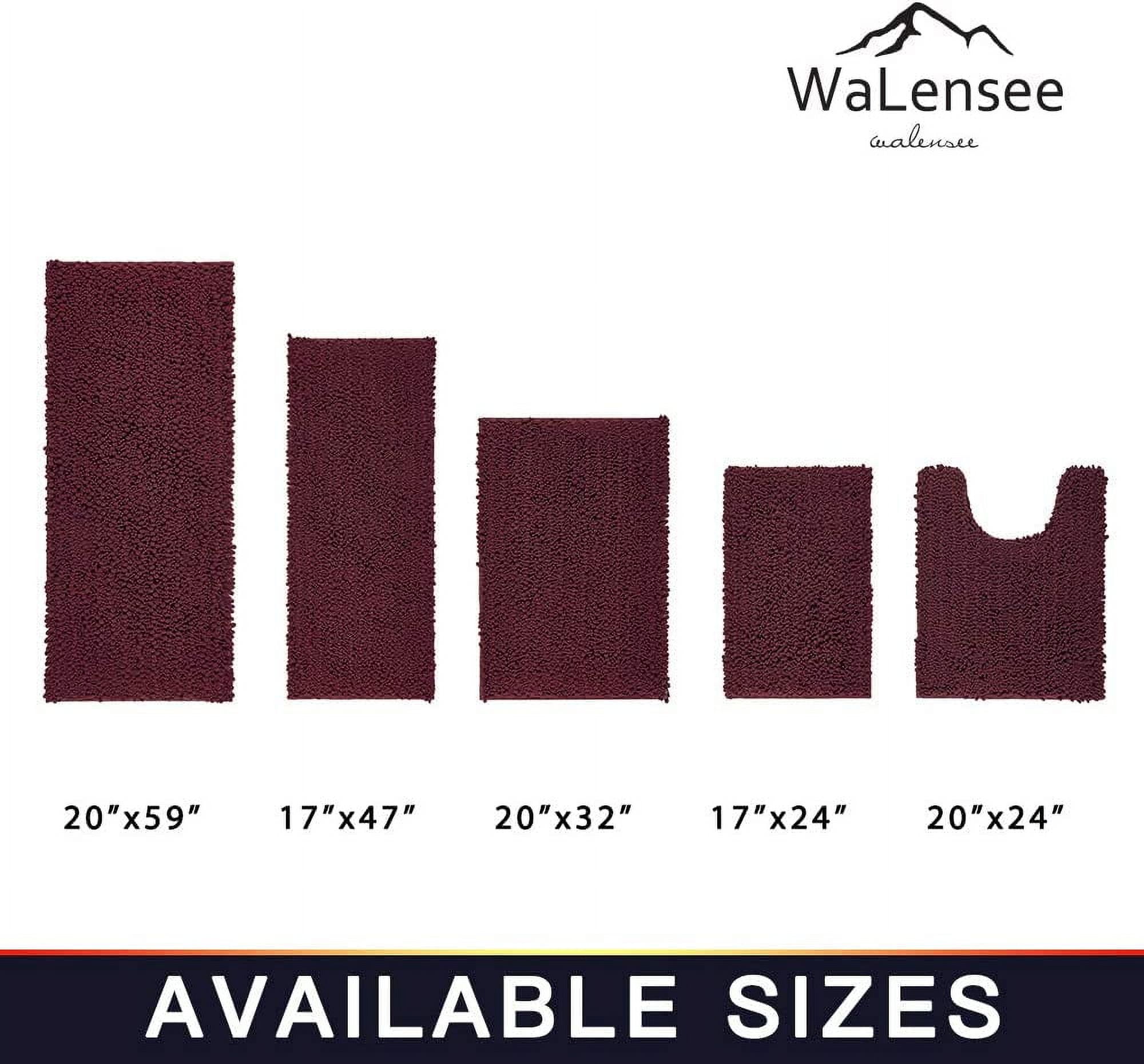 Bathroom Contour Rug Non Slip Toilet U Shaped Bath Mat (20x24, Burgundy ...
