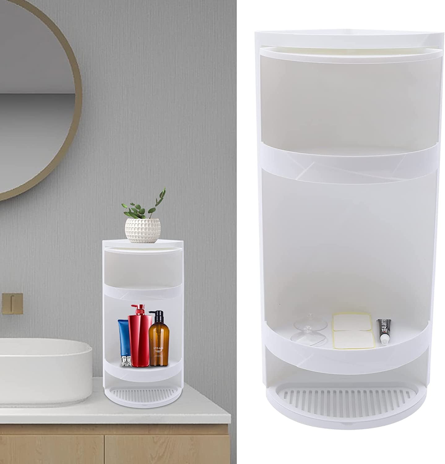Bathroom Corner Shelf, Corner Locker Cosmetic Storage Rack Cabinet ...