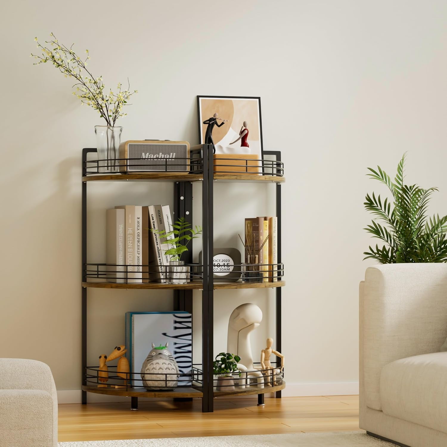Bathroom Corner Shelf Stand, 3-Tier Small Corner Shelves, Triangular ...