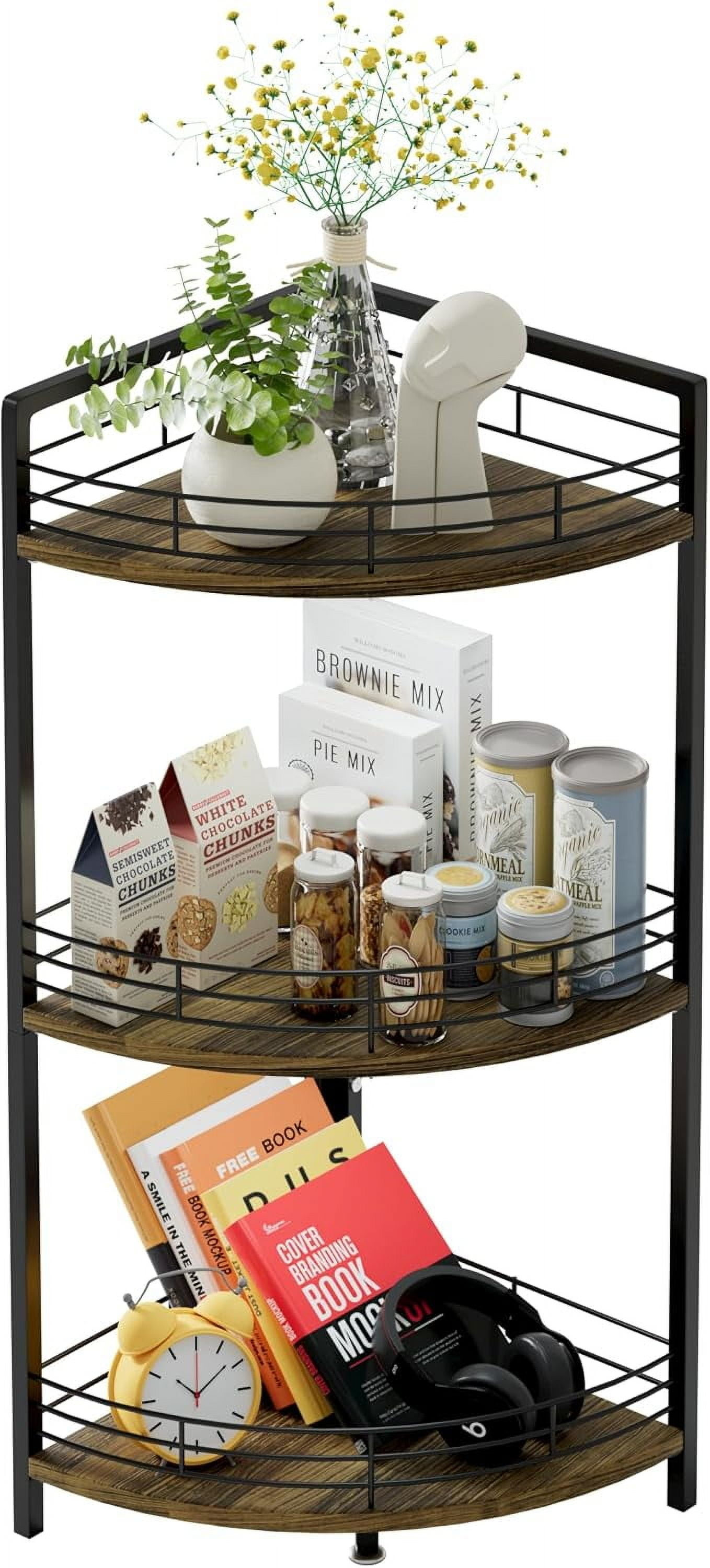 Bathroom Corner Shelf Stand, 3-Tier Small Corner Shelves, Triangular ...