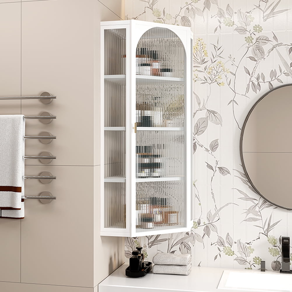 Bathroom Corner Storage Cabinet,Small Floor Corner Cabinet with Glass ...