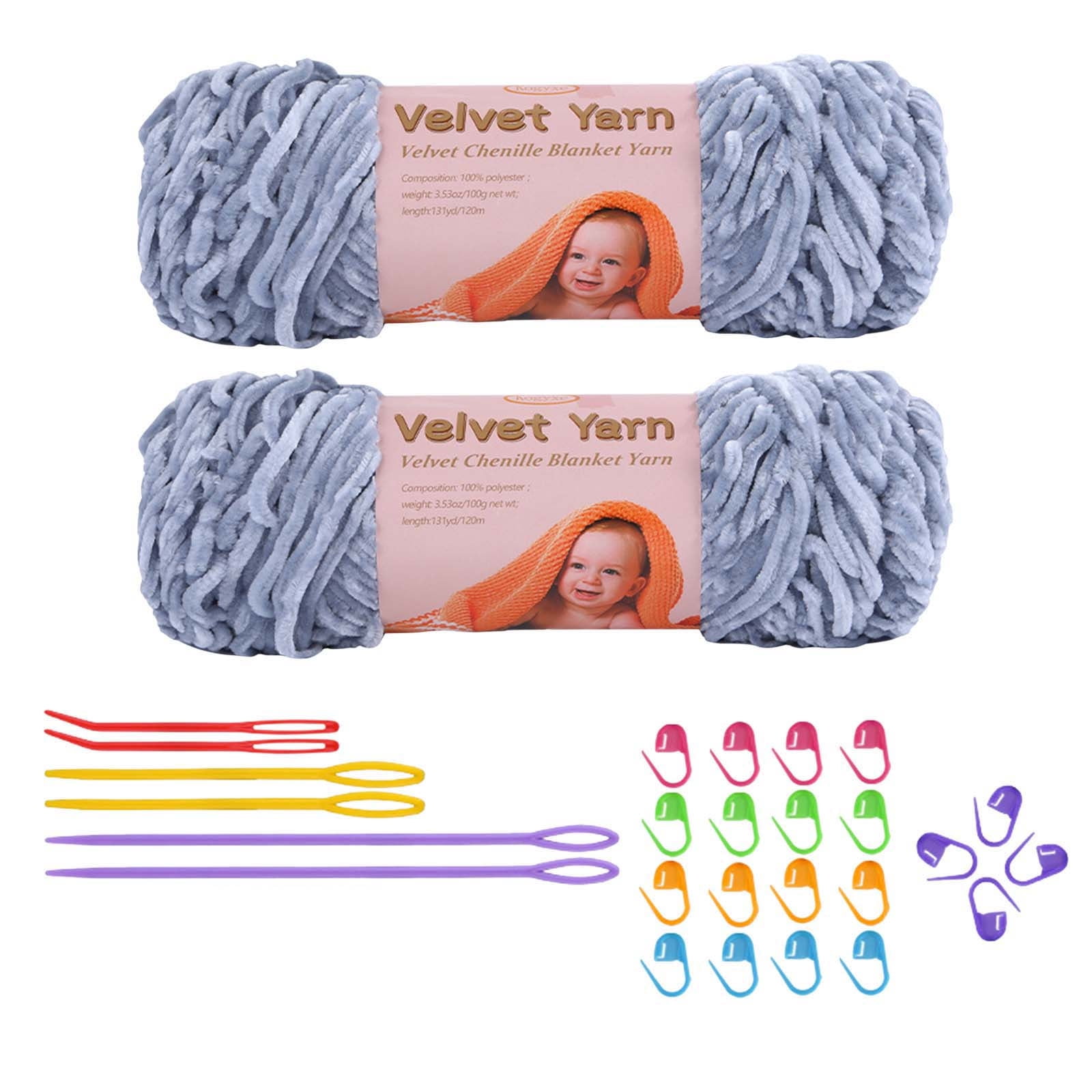 Hand Woven Velvet Crochet Yarn | Soft Polyester Knitting Yarn | Multi ...