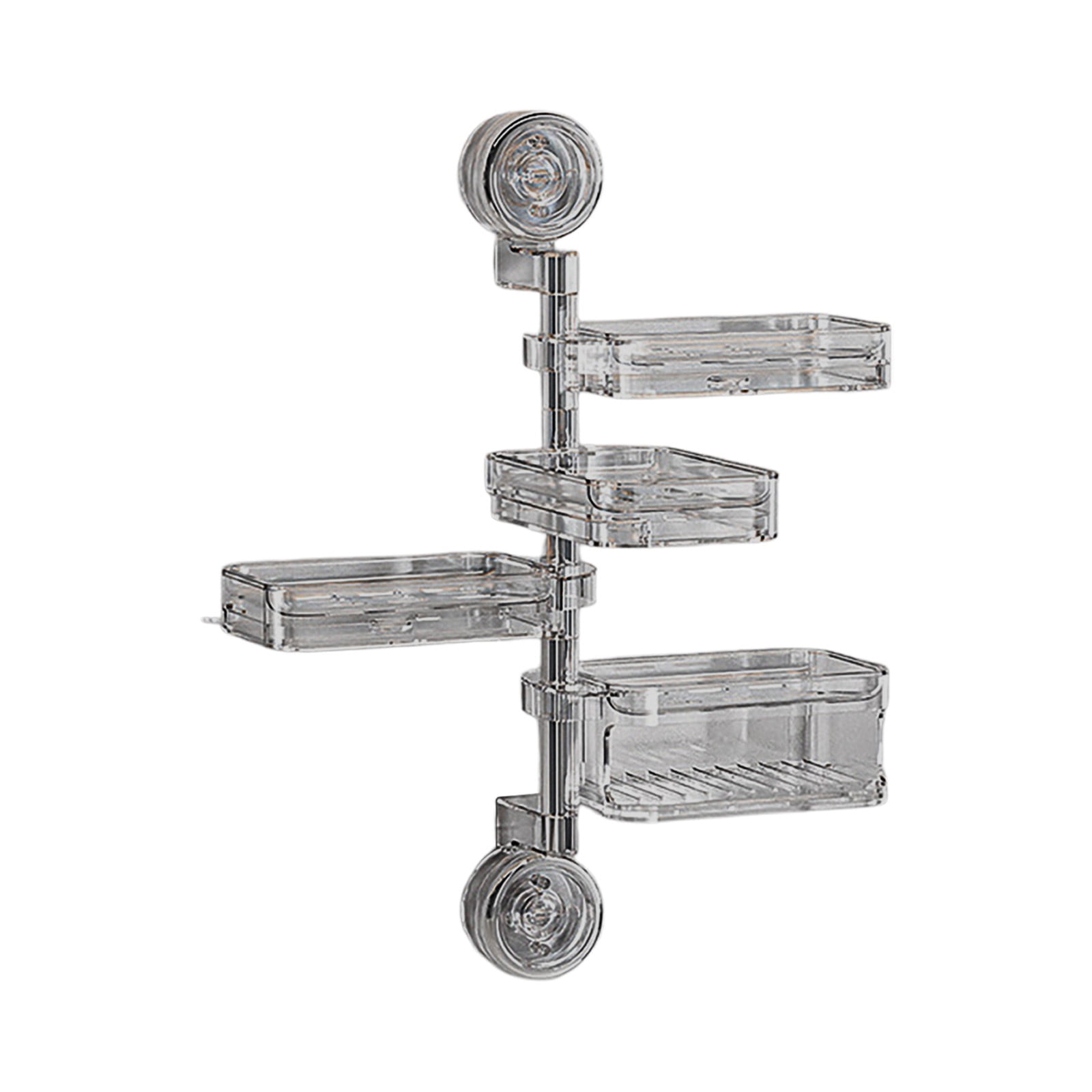 Bathroom Corrugated Suction Cup Storage Rack Large Capacity Shower Rack ...