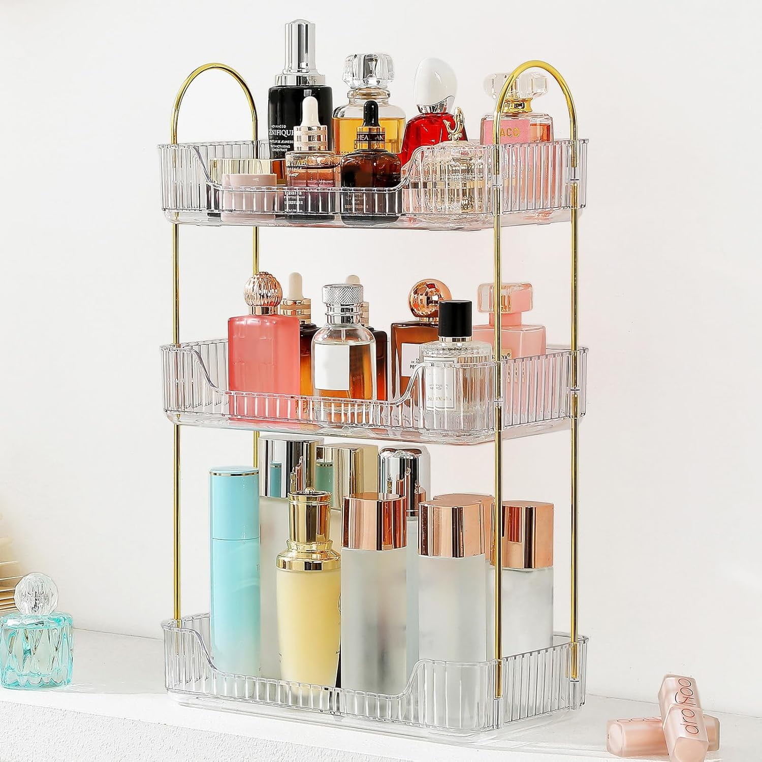 Bathroom Counter Organizer, 3 Tier Perfume Skin Care Countertop Storage ...