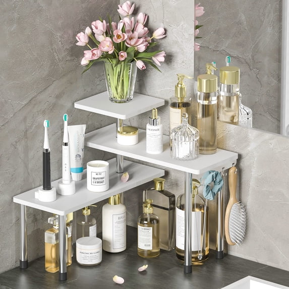 Bathroom Counter Organizer Corner Shelf - Organization 3 Tier Spice ...