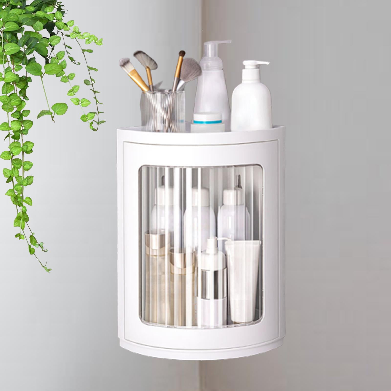 Bathroom Counter Organizer Corner Storage Shelf Rotating ...