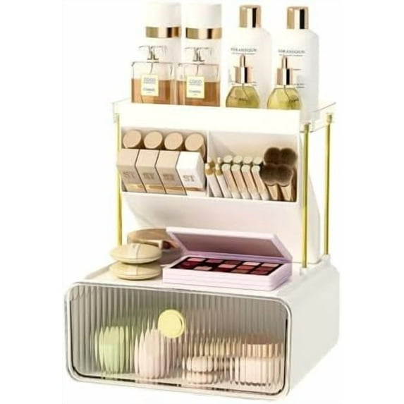 Bathroom Counter Organizer with Drawer,Dresser Top Organizer with Make ...