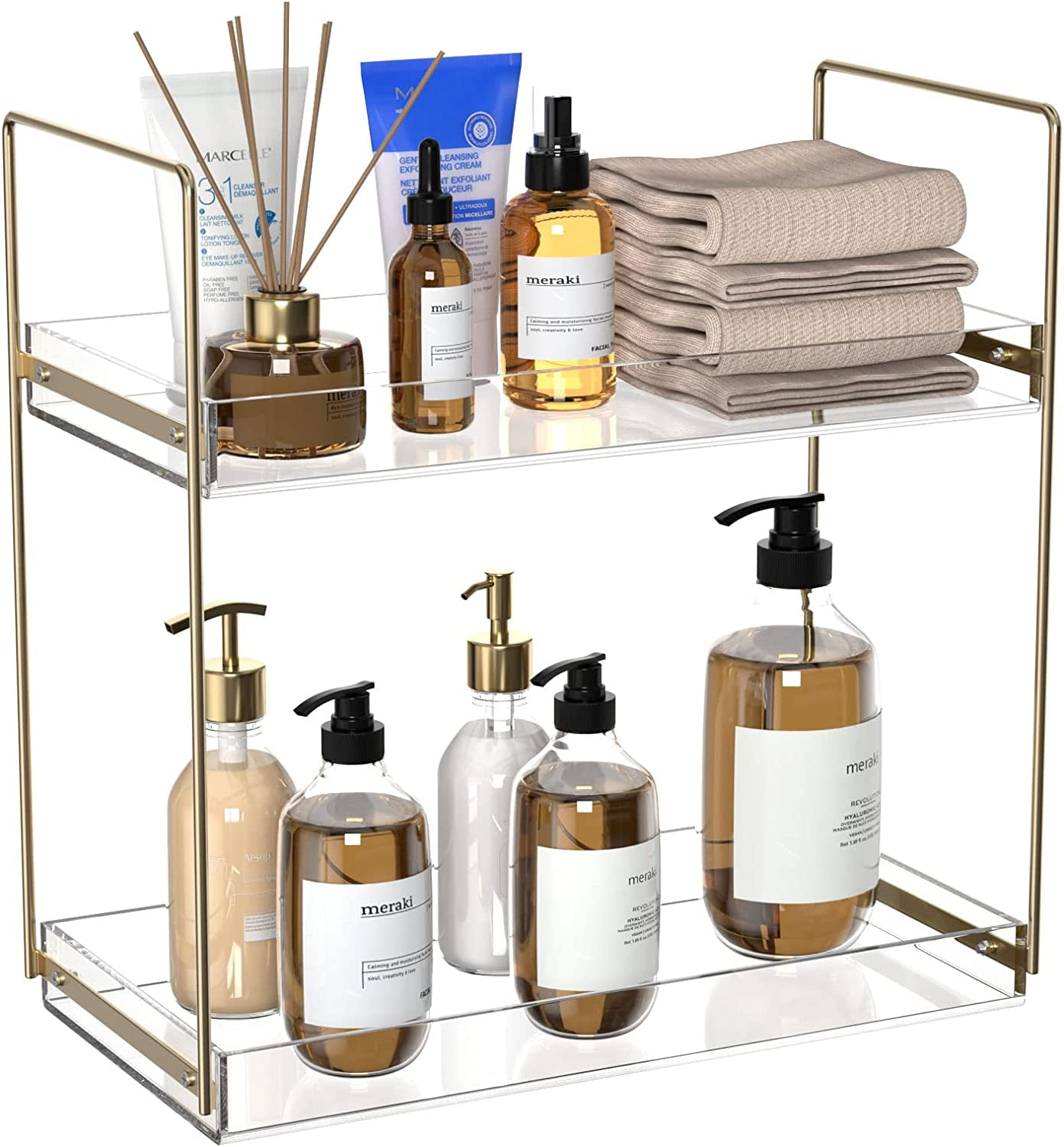 Bathroom Countertop Organizer, 2 Tier Acrylic Tray Vanity Counter ...