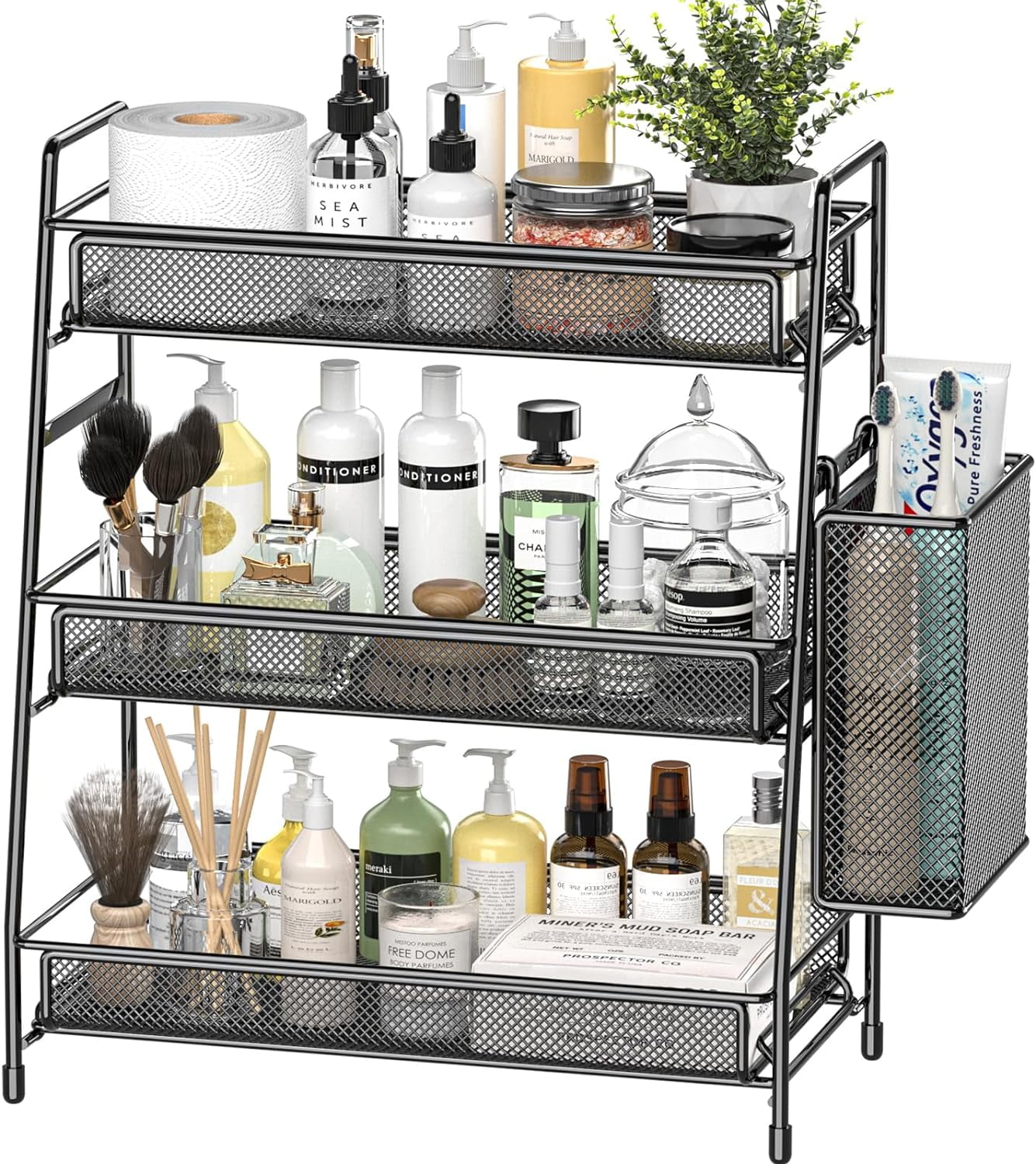 Bathroom Countertop Organizer Shelf - 3 Tier Counter Spice Rack Metal ...