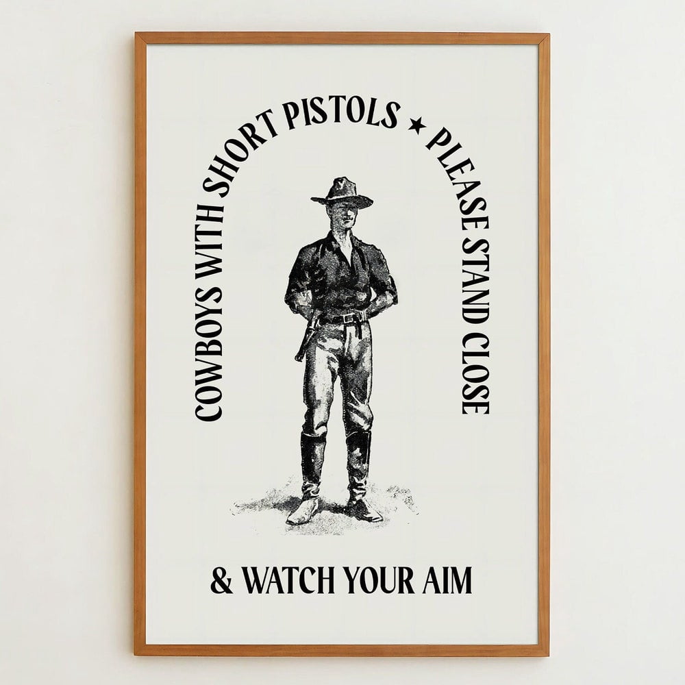 Bathroom Cowboy Art Print Bathroom Wall Decor Guest Bathroom Western ...