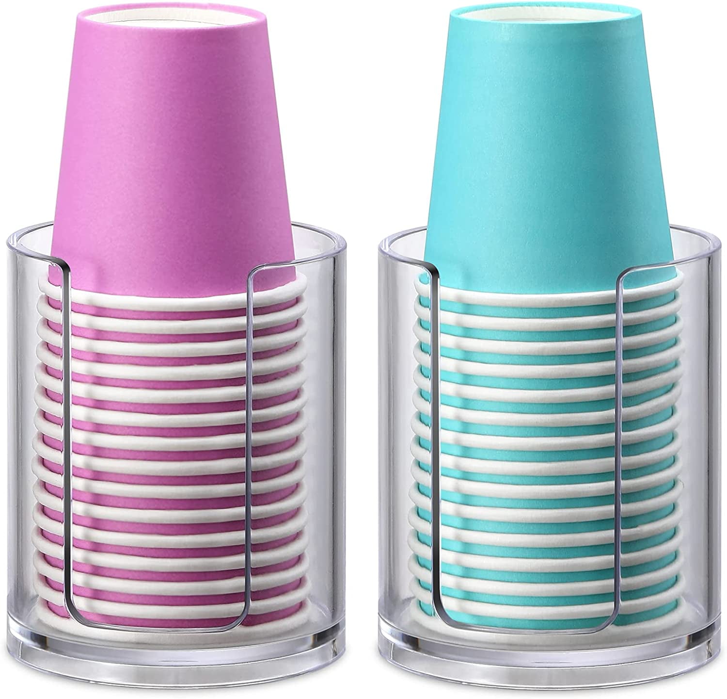 Bathroom Cup Dispenser, 2 Pack Mouthwash Cups Holder, Small Disposable ...