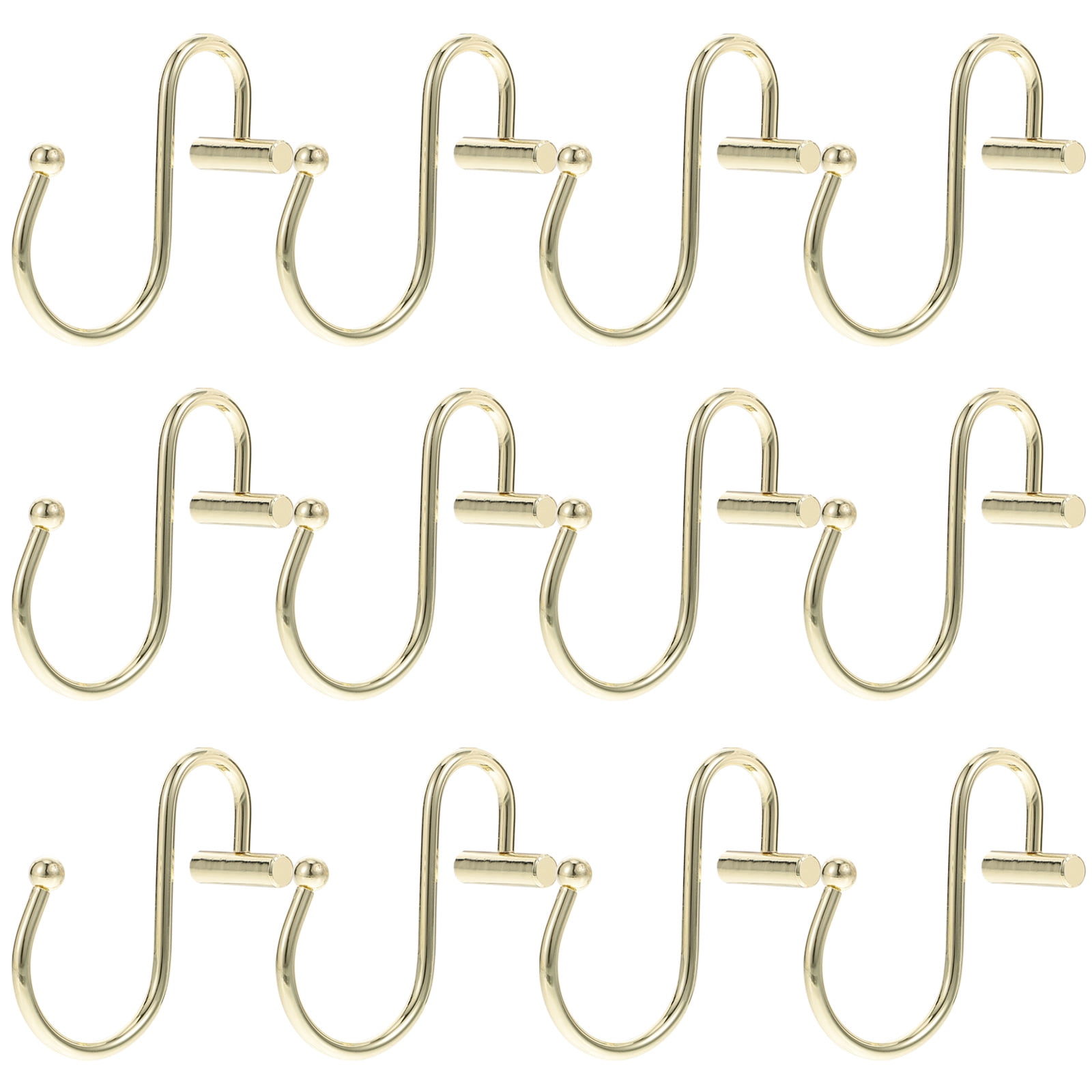 Bathroom Curtain Hook Shaped Hooks Metal Shower Iron Black Rods Coat ...