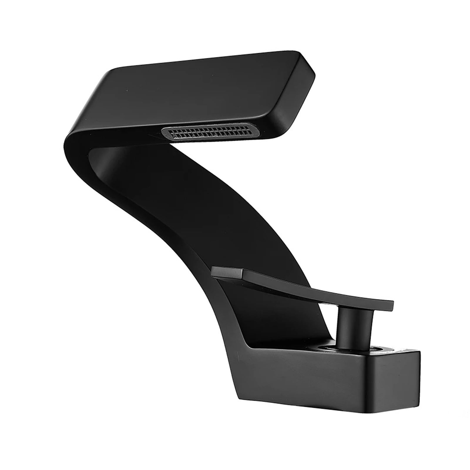 Bathroom Deck Mounted Basin Faucet Black Sink Tap Single Hole Water Tap ...