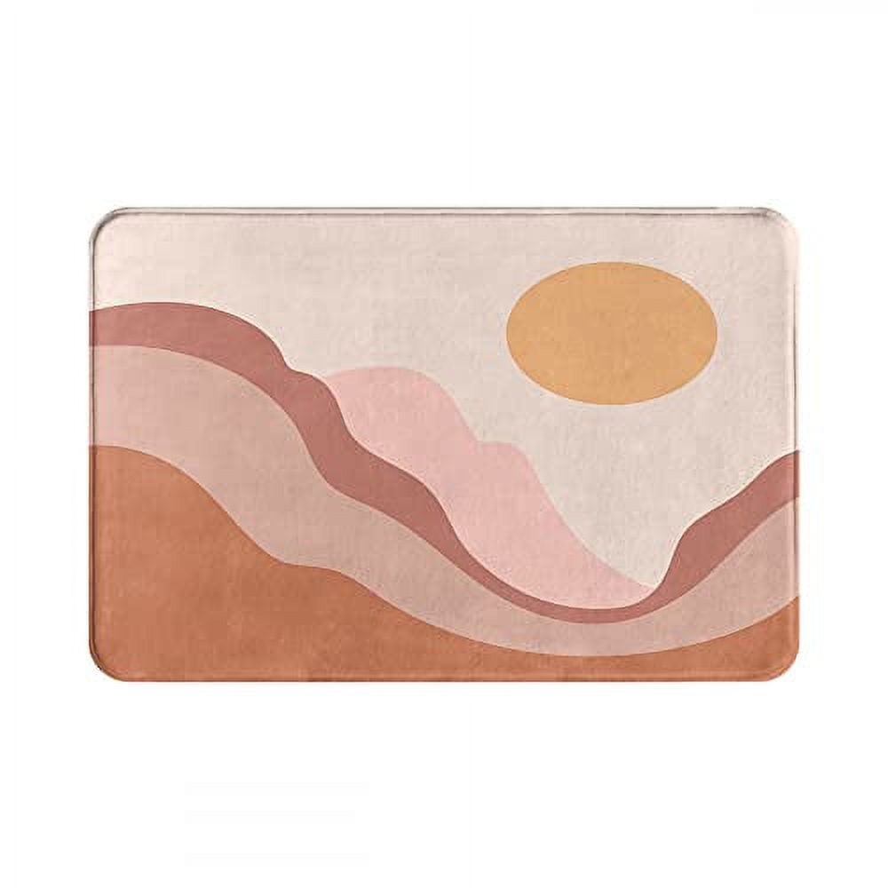 Bathroom Decor Bath Mat Abstract Landscape Desert Mountains Sun ...
