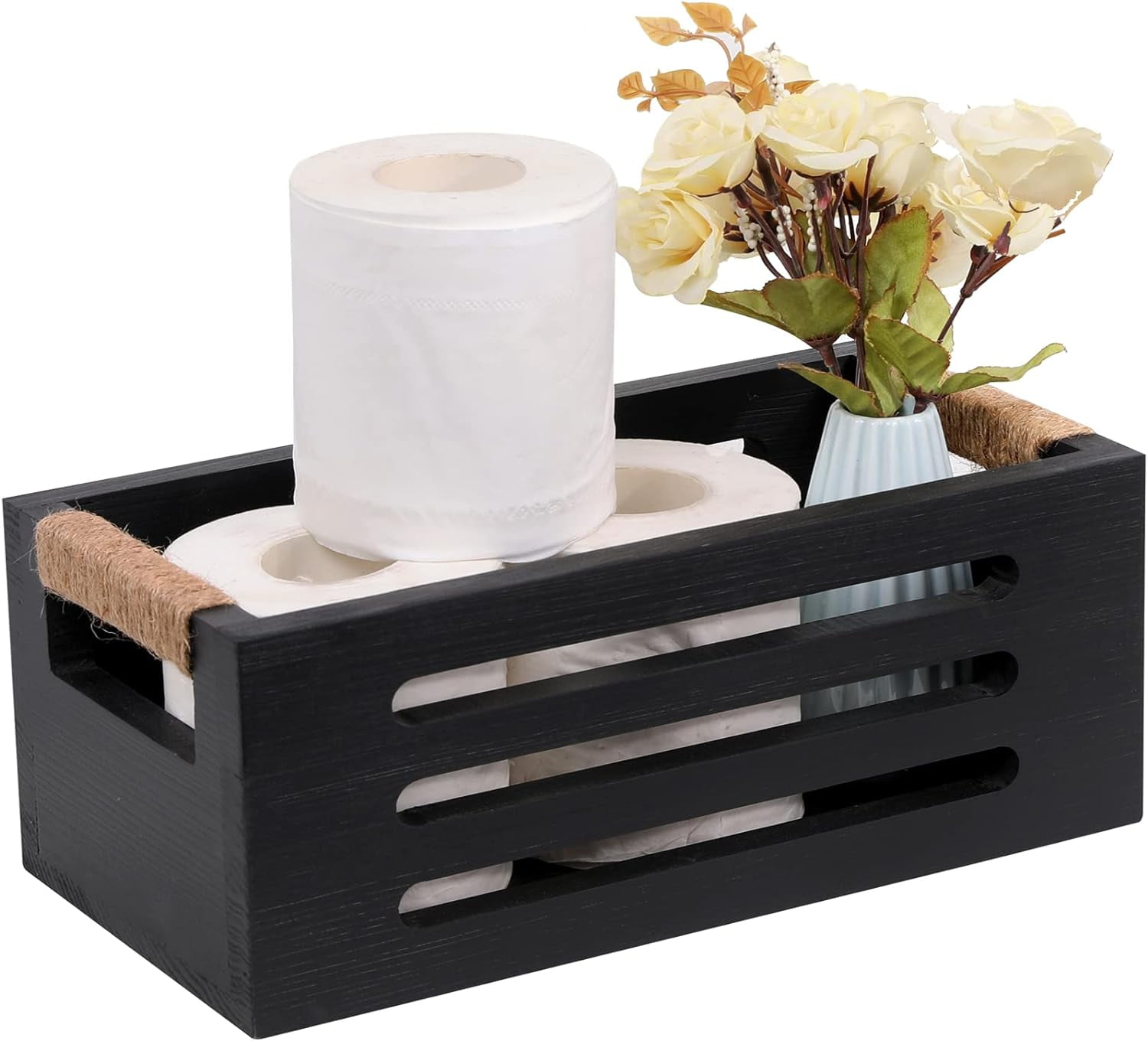 Bathroom Decor Box Toilet Tank Basket Toilet Paper Holder,Wood Bathroom ...