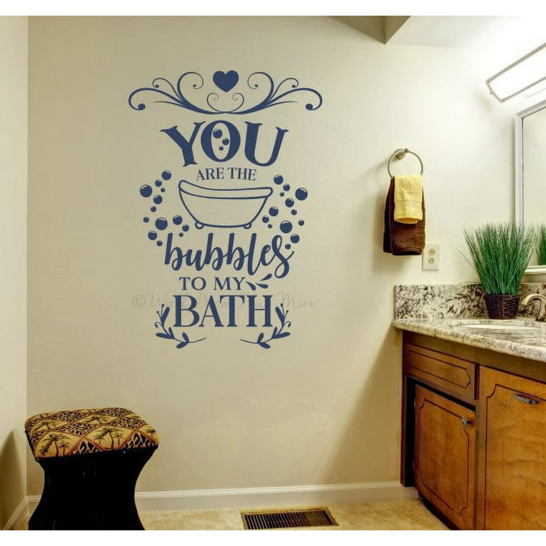 Bathroom Decor Bubbles To My Bath Wall Decal Quotes Vinyl Art Stickers 34x23 Inch Deep Blue Walmart