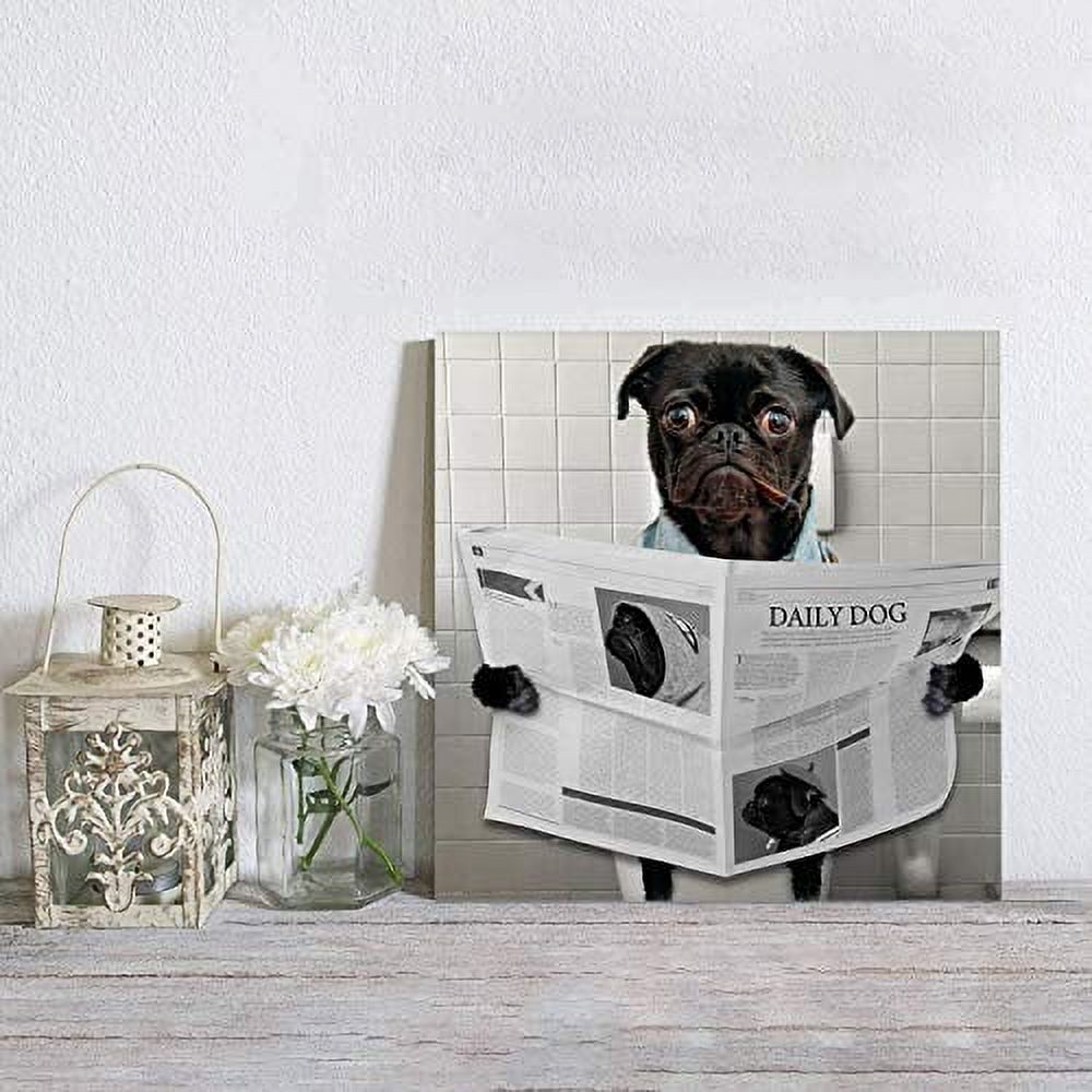 Bathroom Decor Canvas Wall Art Framed Wall Decoration Funny Animal ...