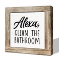 Bathroom Decor, Funny Bathroom Sign, Alexa Clean the Bathroom, Wooden ...