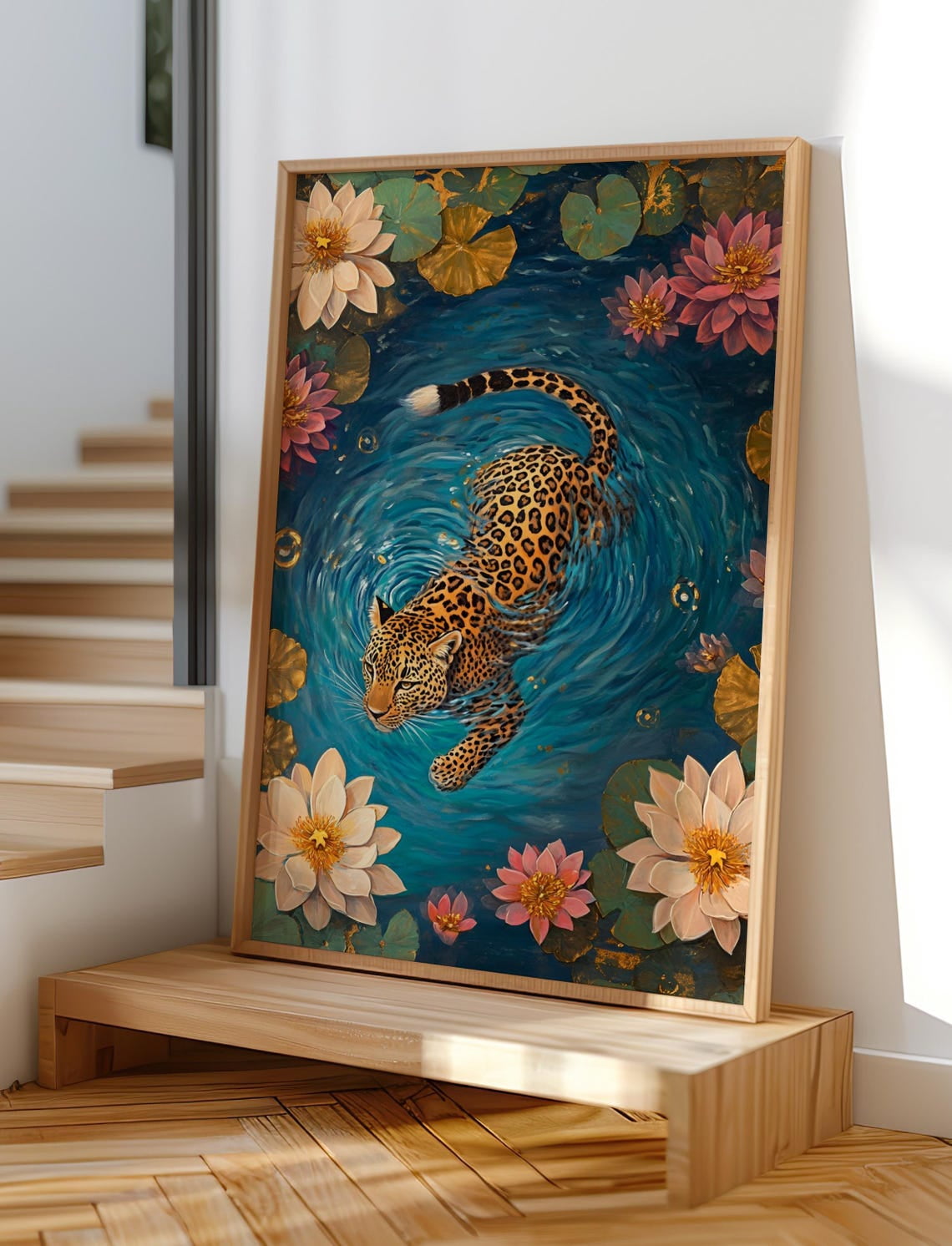 Bathroom Decor, Leopard Painting, Wall Decor, Jaguar Poster Art Print ...