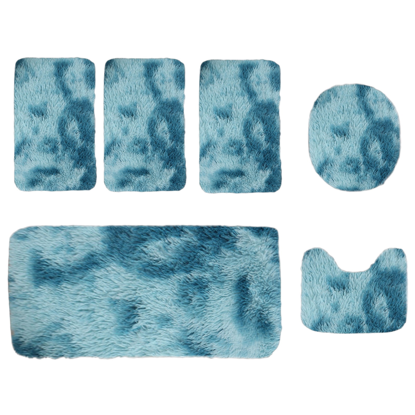 Bathroom Decor, Mixed Color Bath Mats 6 Set Whole Room Bath Rugs 6 Pcs ...