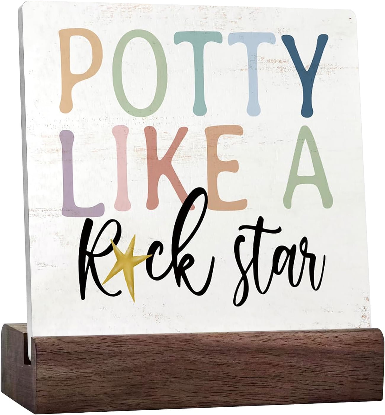 Bathroom Decor Sign,Funny Bathroom Signs Ceramic Table,Potty Like A ...