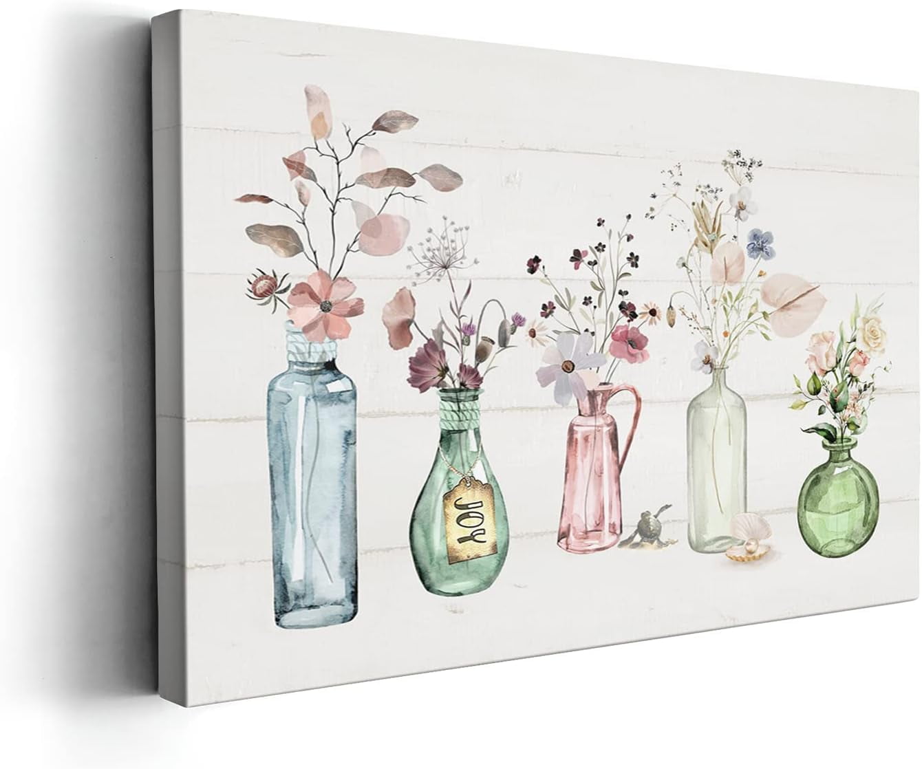 Bathroom Decor Wall Art Flowers Glass Jar Poster Floral in Mason Jar ...
