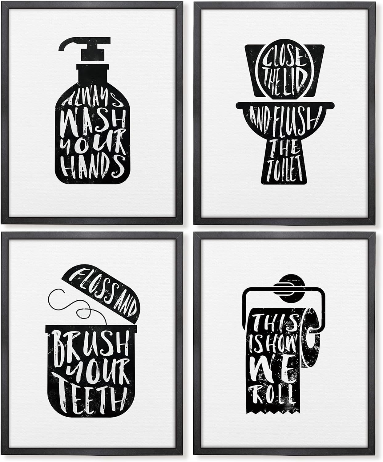 Bathroom Decor Wall Art,Funny Prints for Wall Decor Aesthetic,Unframed ...