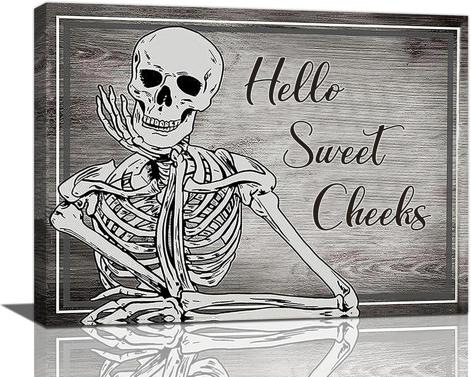 Bathroom Decor Wall Art Halloween Skeleton Canvas Prints Painting ...