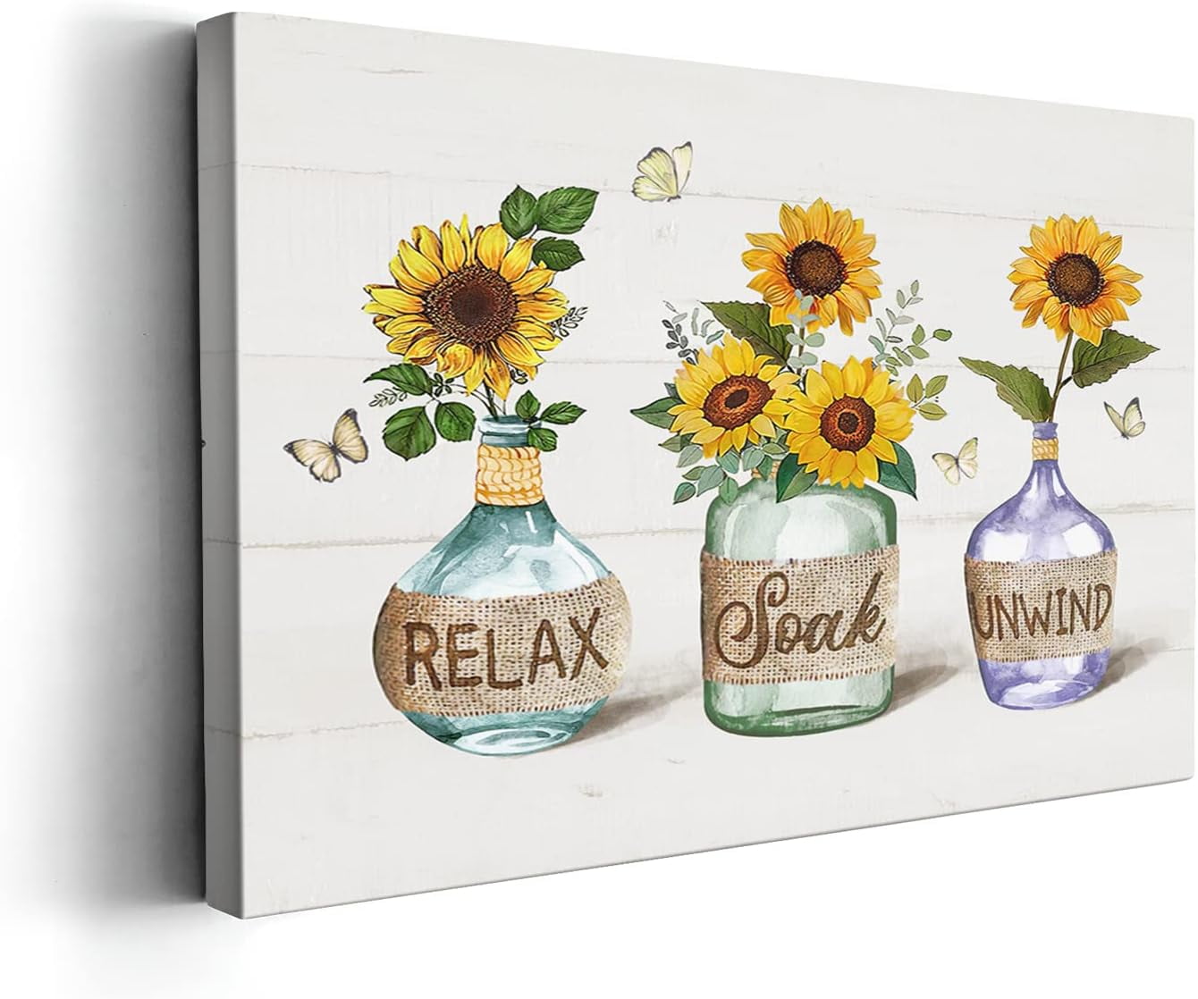 Bathroom Decor Wall Art Rustic Sunflowers Bathroom Poster Farmhouse ...