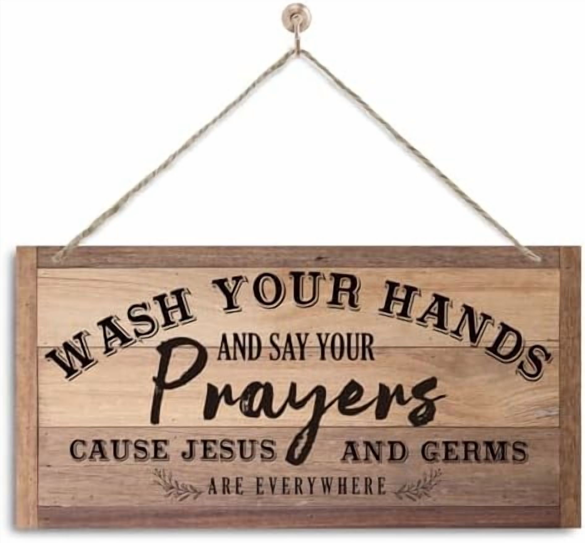 Bathroom Decor Wall Plaque: Toilet/Washroom Sign, "Wash Your Hands And ...