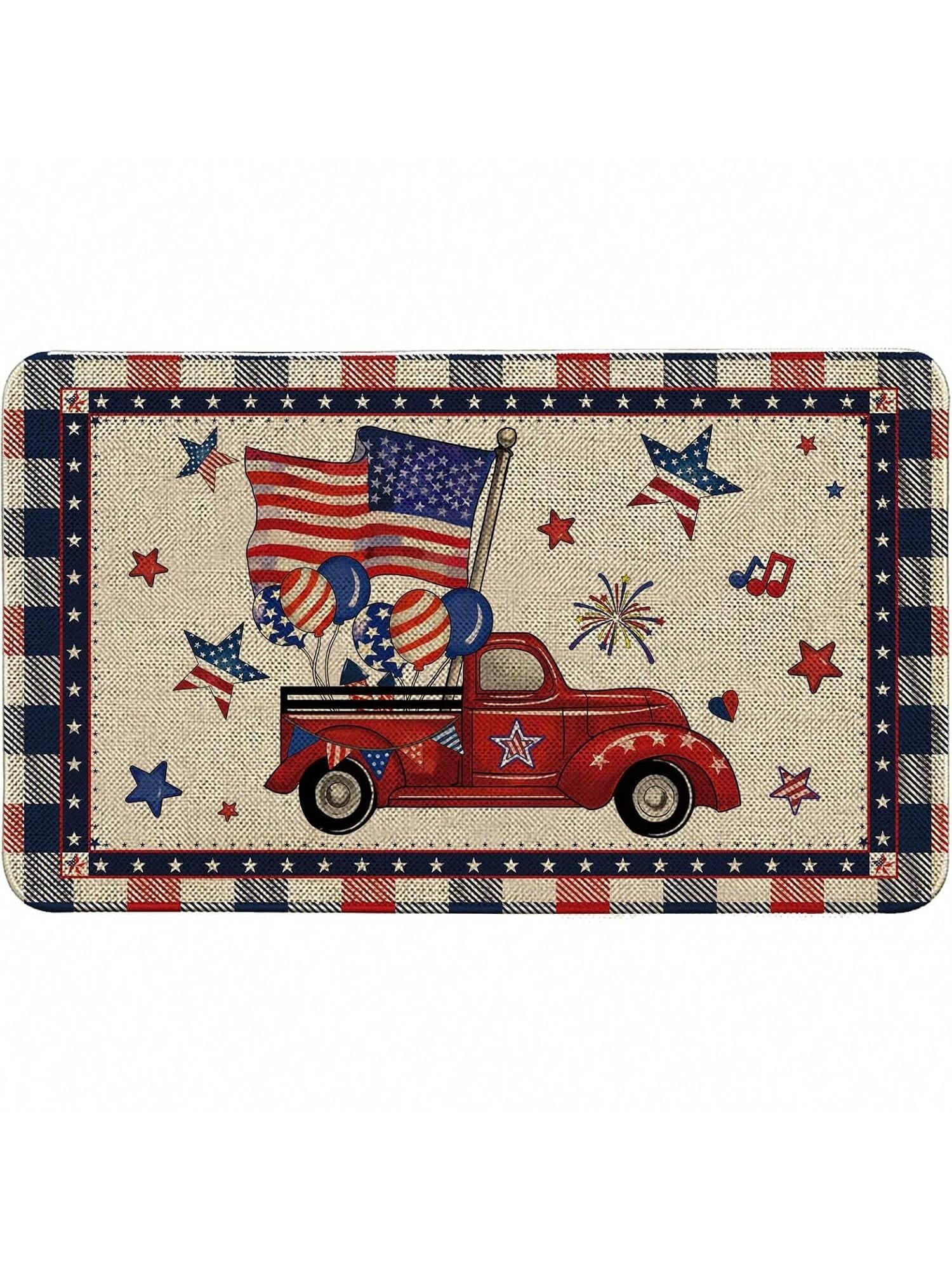 Bathroom Decorative Mat, Floral Star Wood Plank Bathroom Rug, Water ...