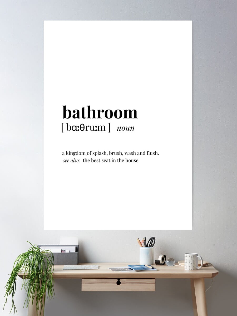 Bathroom Definition Poster Wall Art, Modern Wall Decor For Living Room ...