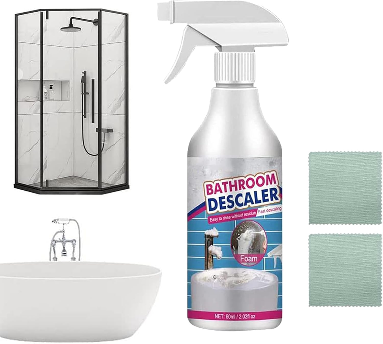 Bathroom Descaler Cleaner,2024 Powerful Stubborn Stains Cleaner All ...