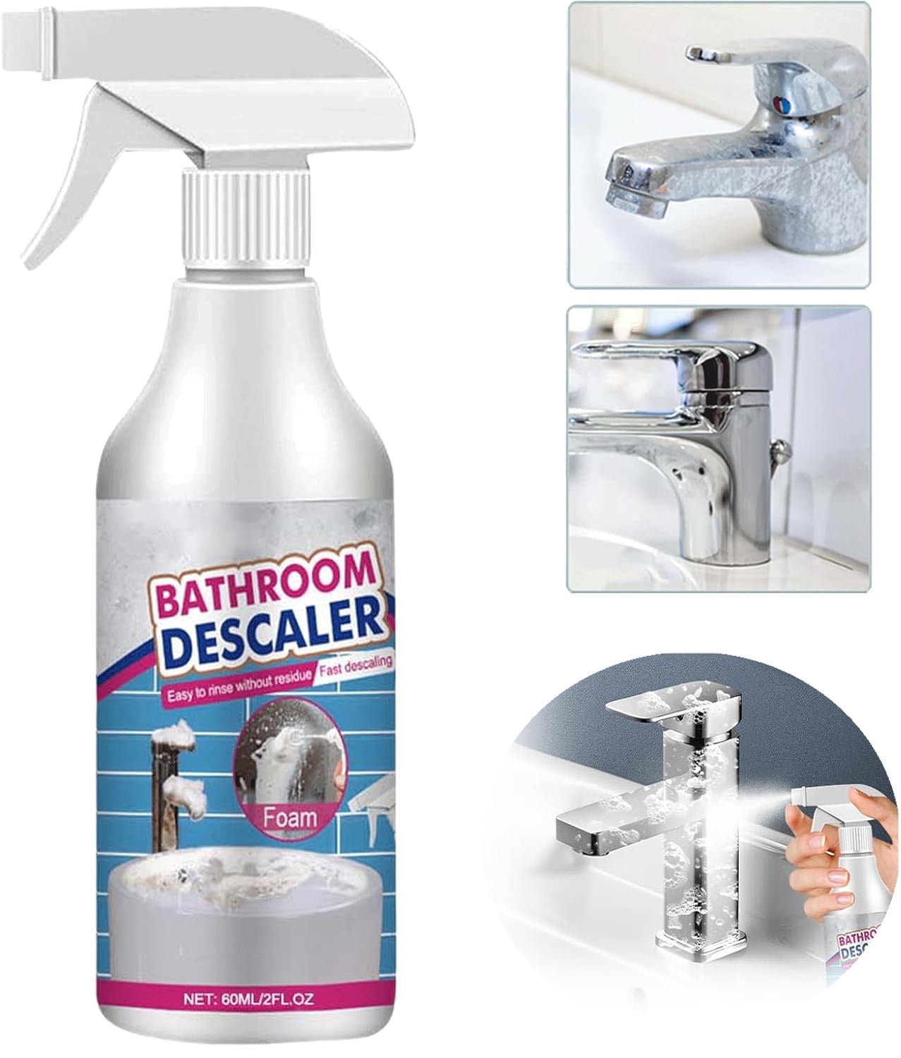 Bathroom Descaler Cleaner,2024 Powerful Stubborn Stains Cleaner All ...
