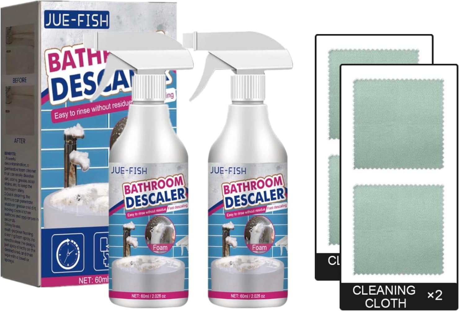 Bathroom Descaler Cleaner, Stubborn Stains Cleaner, All-Purpose ...