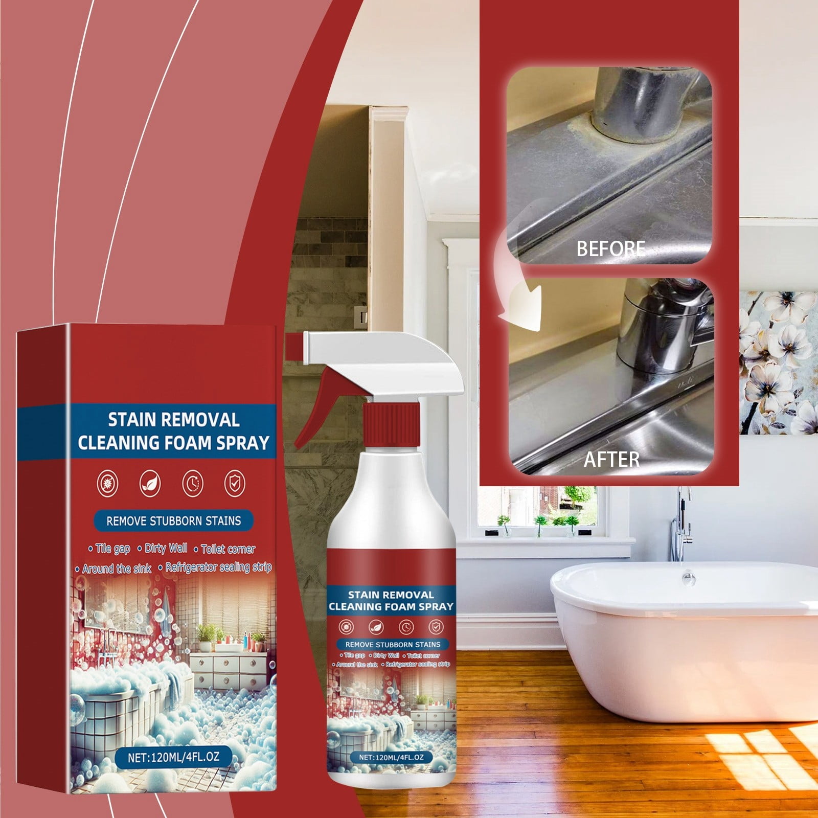 Bathroom Descaler Cleaner Stubborn Stains Cleaner All Purpose