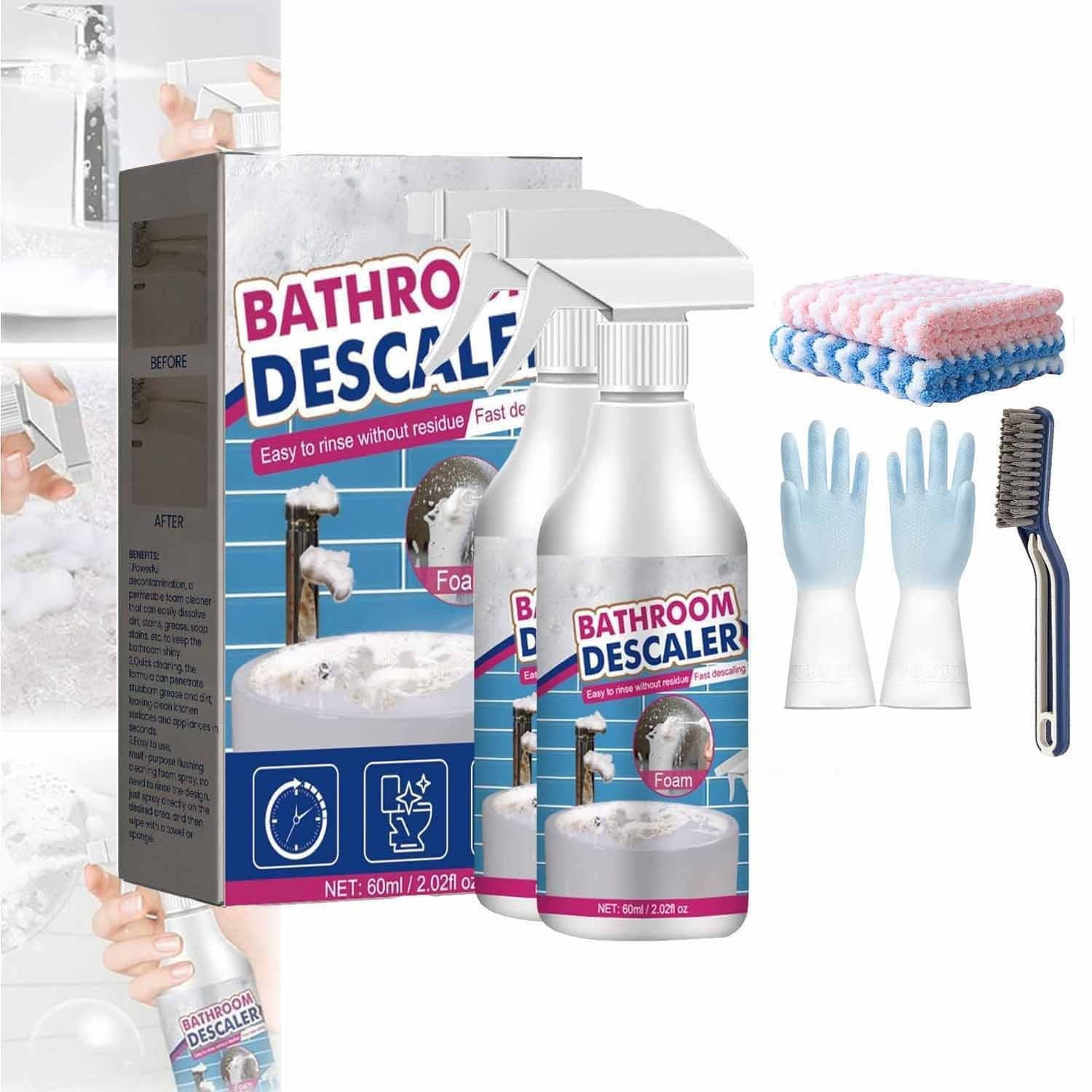 Bathroom Descaler Foam Cleaner, Acsart Bathroom Descaler, Stubborn Stains Cleaner, 10oz ...