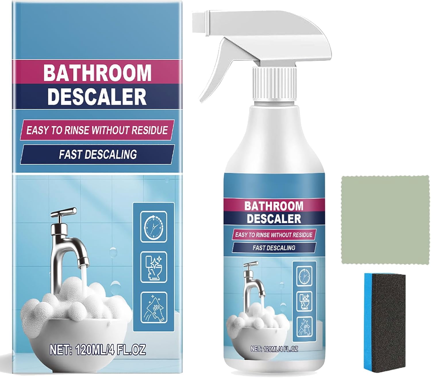 Bathroom Descaler Foam Cleaner Spray, 2026 Upgrade Bathroom Foam ...