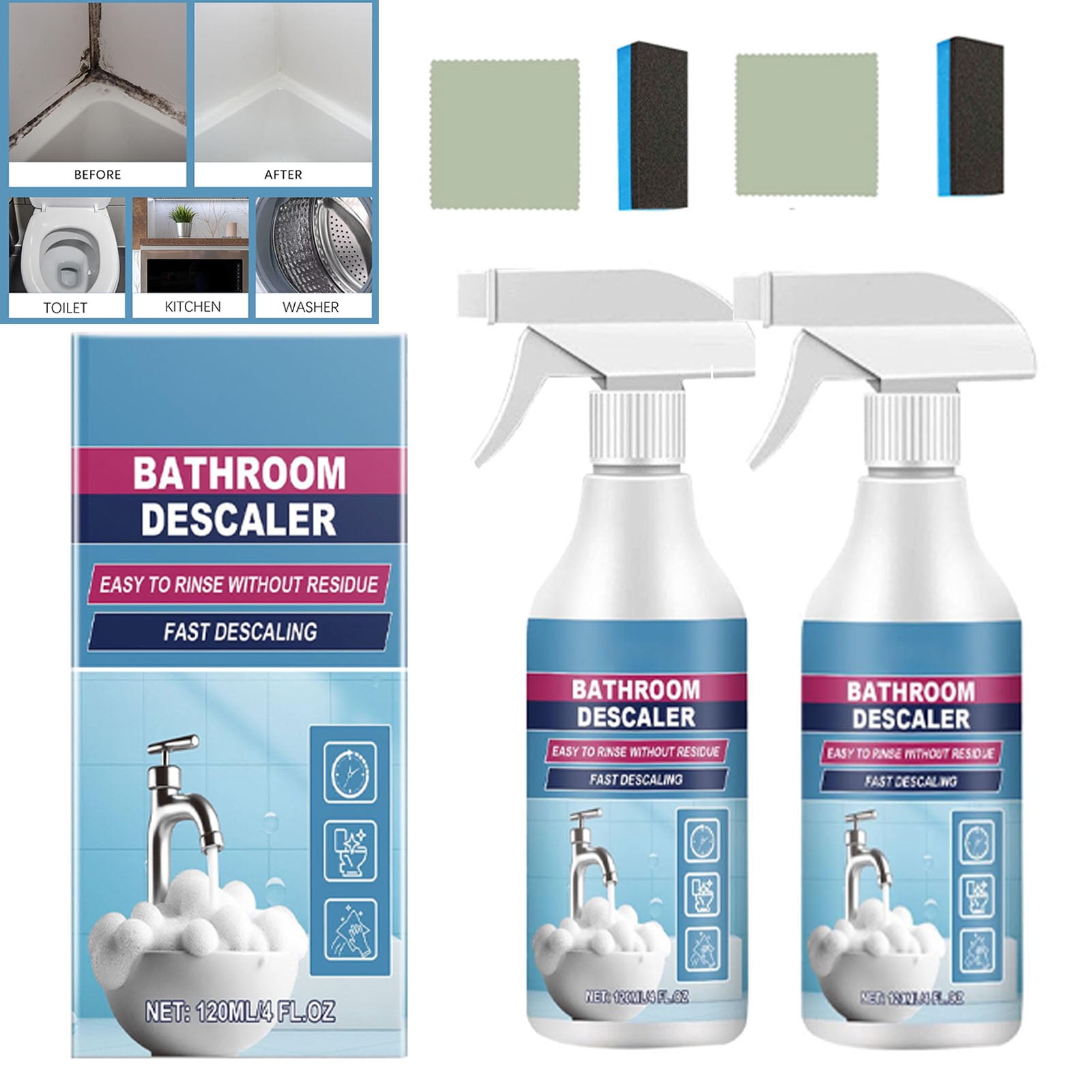 Bathroom Descaler Foam Cleaner Spray, 2026 Upgrade Bathroom Foam ...