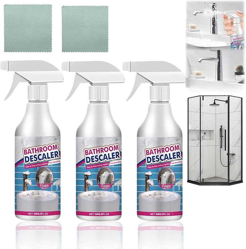 Bathroom Descaler Foam Cleaner Spray, Fast-Acting Powerful Stubborn ...