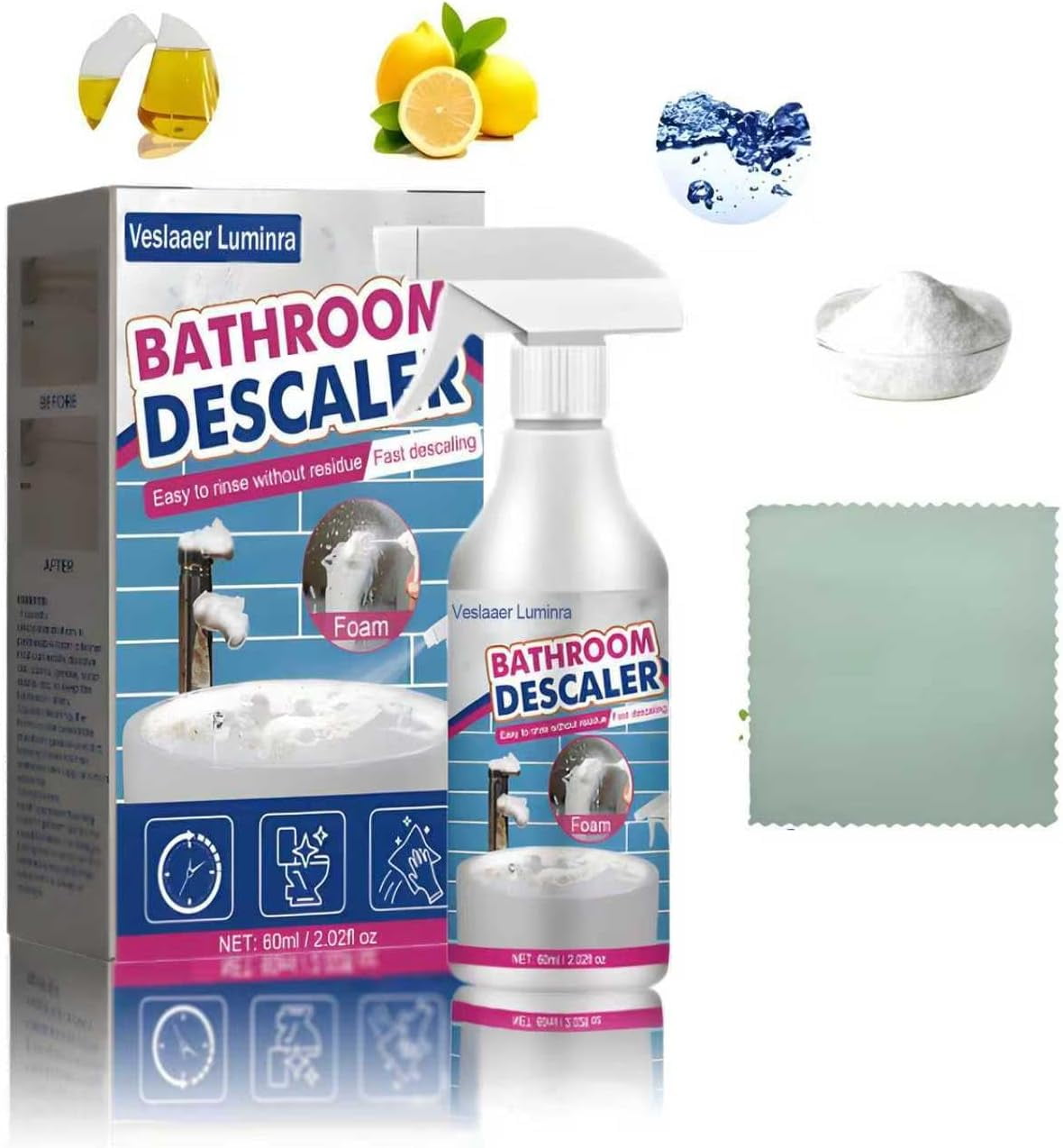 Bathroom Descaler Foam Cleaner Spray, Stubborn Stains Cleaner, Bathroom ...