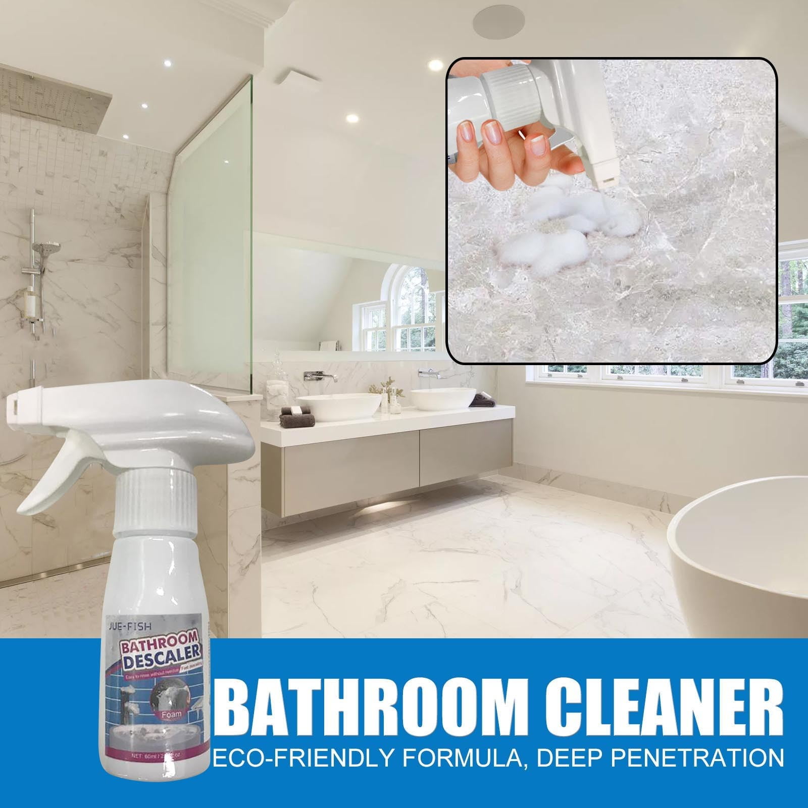 Bathroom Descaler Foam Cleaner Spray, Stubborn Stains & Limescale ...