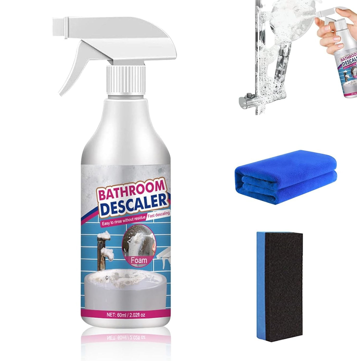 Bathroom Descaler Foam Cleaner, Stubborn Stains Cleaner, Multipurpose ...