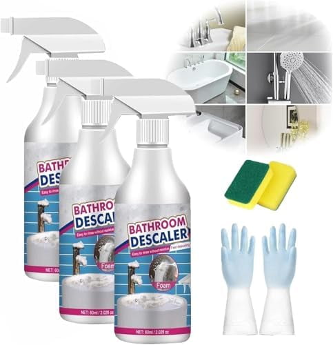 Bathroom Descaler Spray, Stubborn Stains Cleaner, Multipurpose Bathroom Foam Cleaner, Powerful ...