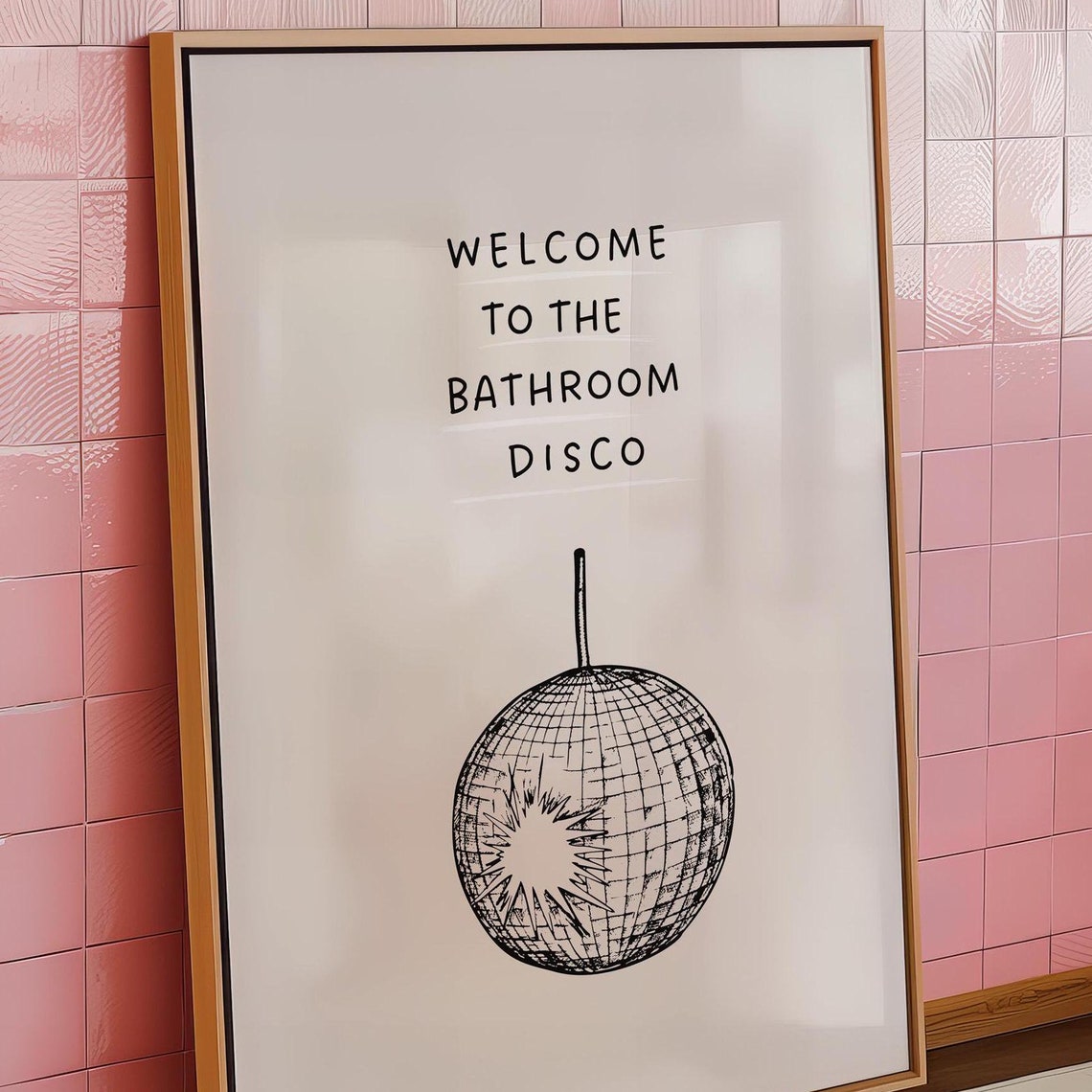 Bathroom Disco Print Minimalist Bathroom Decor Trendy Shower Wall Art ...