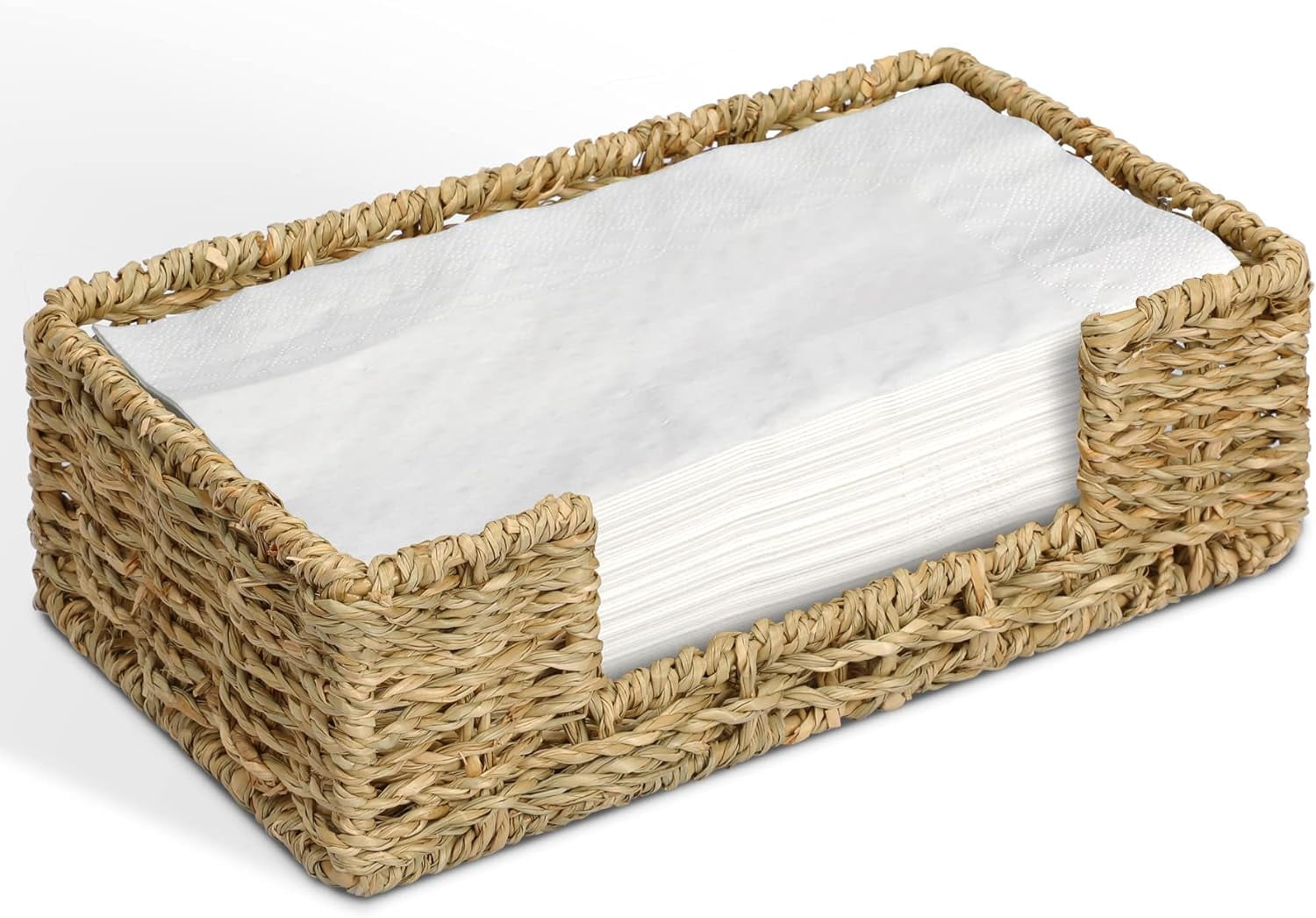 Bathroom Disposable Guest Towel Napkin Holder Long Seagrass Woven ...