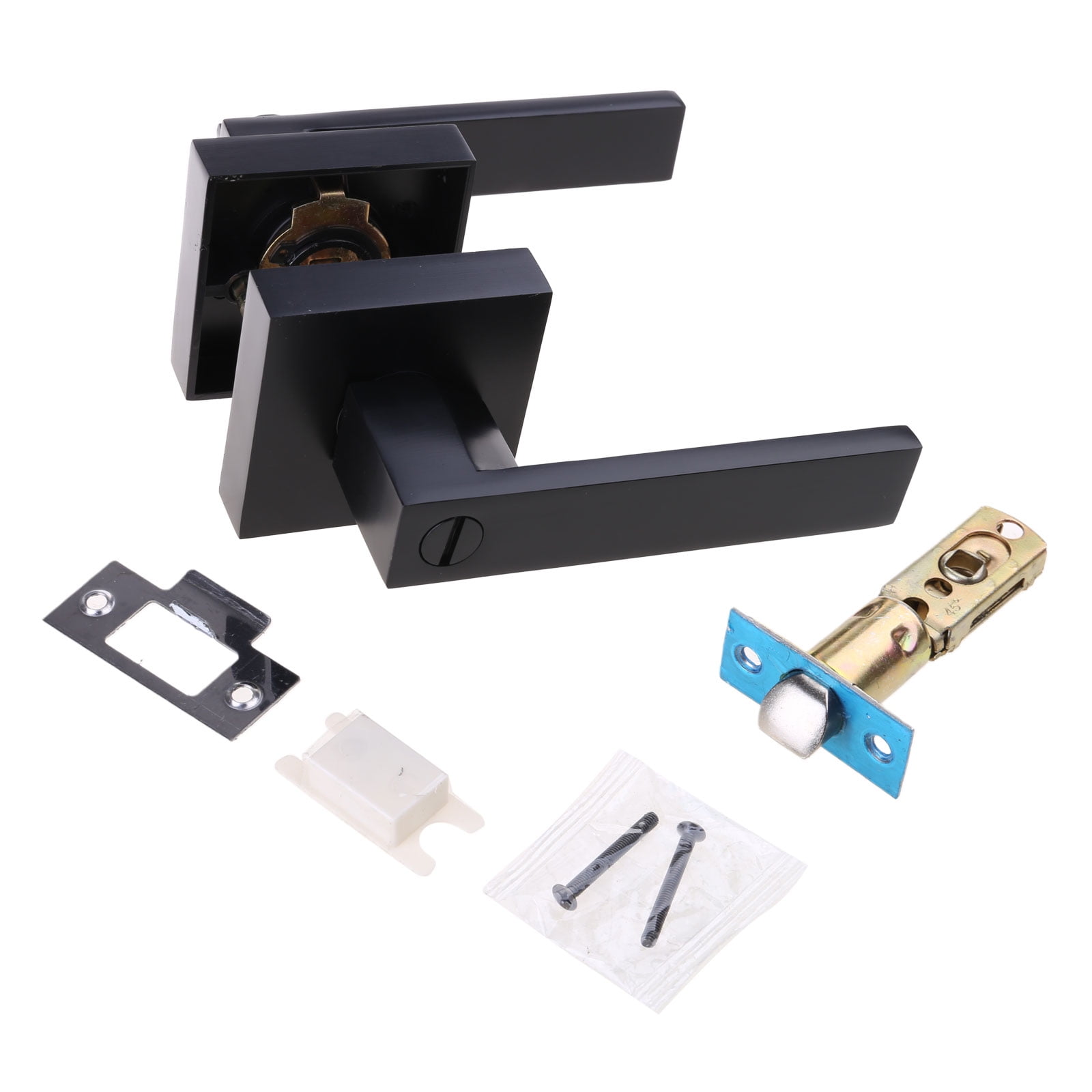 Bathroom Door Handles Square Privacy Levers Door Handle Keyless Push ...