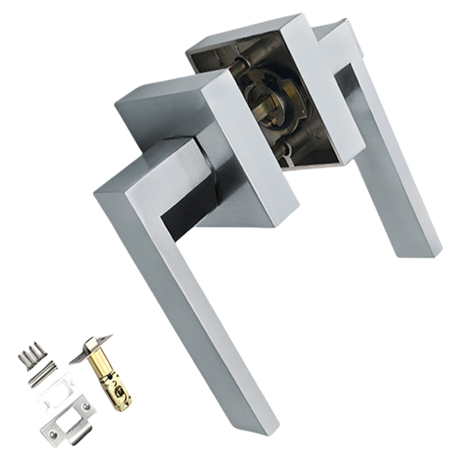 Bathroom Door Handles Square Privacy Levers Door Handle Keyless Push ...
