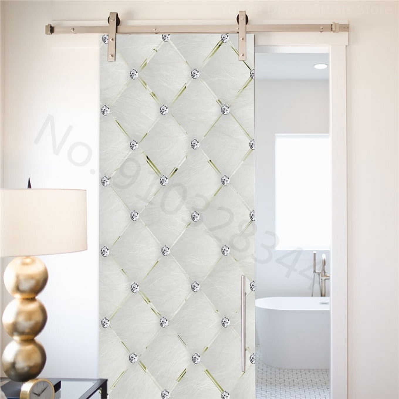 Bathroom Door Stickers Bedroom Wallpaper Green Leaves Natural Scenery ...